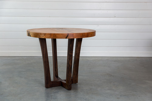 Big Leaf Maple Live Edge Round End Table | Side Table | Walnut Base ...
