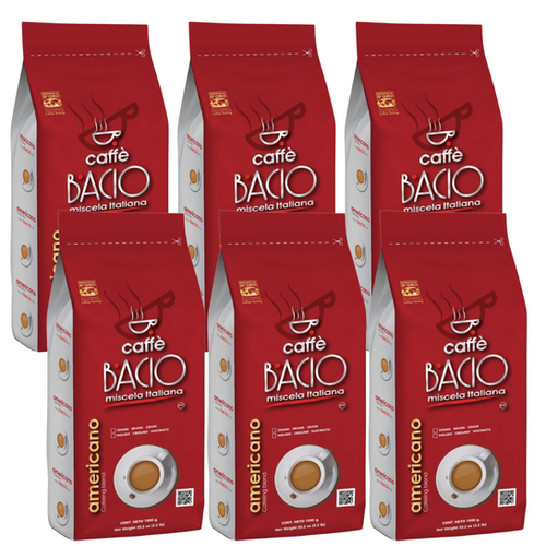 Café Americano Bacio kilo, grano o molido, 6 pzas, envío gratis | Caffé ...