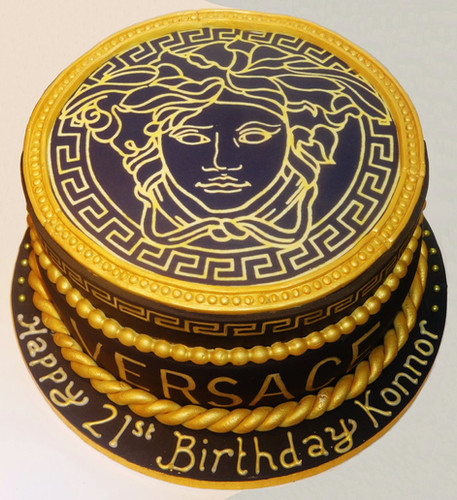 Black & Gold Designer Versace Cake | rosiescakes