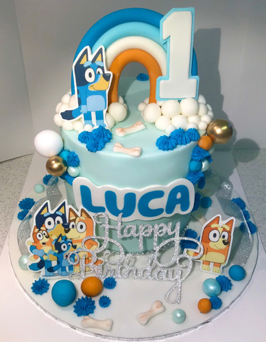 Bluey rainbow Cake any character/theme boy /baby | rosiescakes