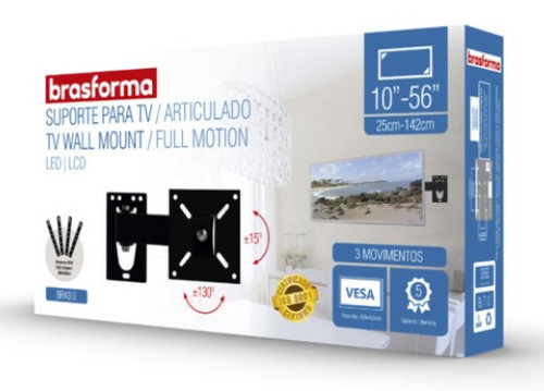Suporte Articulado Para TV - BRA 3.0 | 100 Limite Cabos