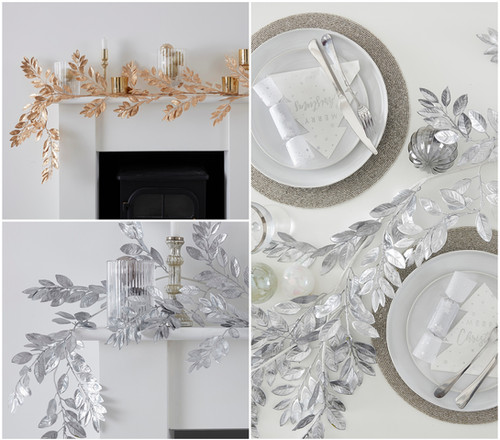 Silver or Gold foliage garlands Ginger Ray | FTSS website new