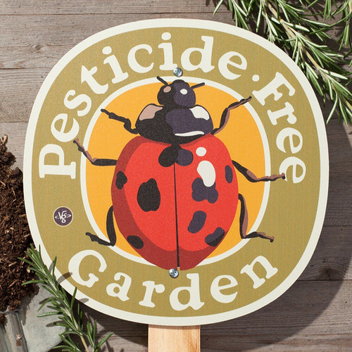 Sign: Ladybug Pesticide Free Garden - garden sign | Blue Stem Natives