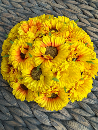 Handmade Traditional Artificial Yellow Flower Hair Bun