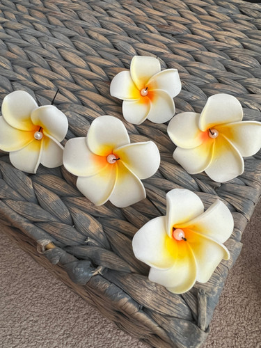 Traditional Handmade White and Yellow Hair Pins Set