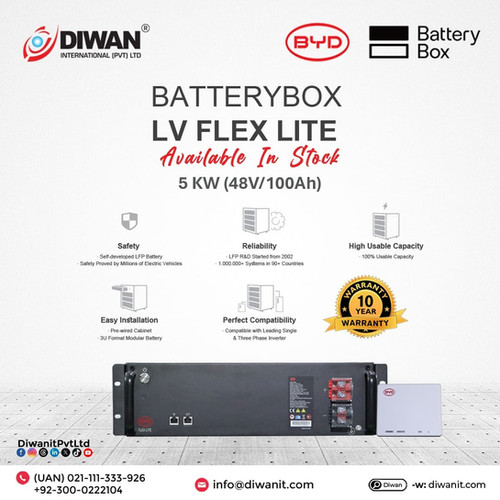 BYD LV Flex Lite 5KW (48V 100Ah) Lithium-ion with BMU - 10 Years ...