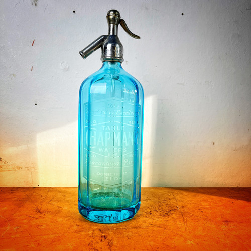 Antique Blue Glass Soda Syphon | Briggs & Oliver