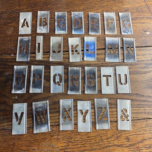 Complete Alphabet of Zinc Stencils | Briggs & Oliver