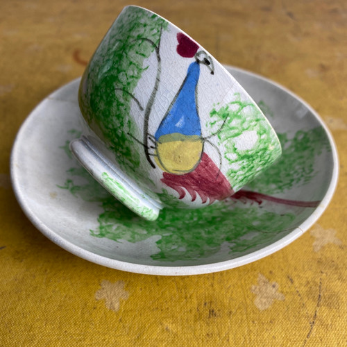 Early Staffordshire Spatterware Teacup and Saucer | Briggs & Oliver