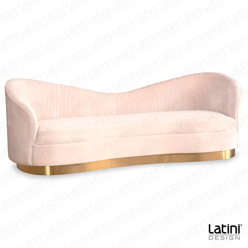 Divano Waves Velvet Rosa Cipria | Latini Design