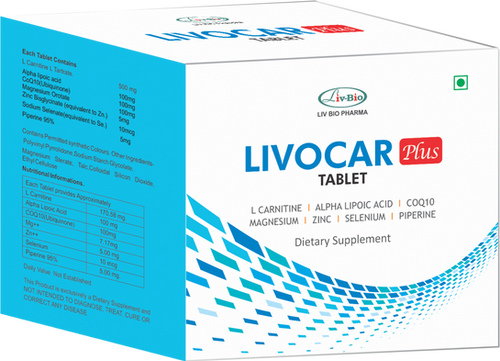 LivBio Livocar plus I L-carnitine L Tartarate, CoQ10 & minerals I Veg I ...