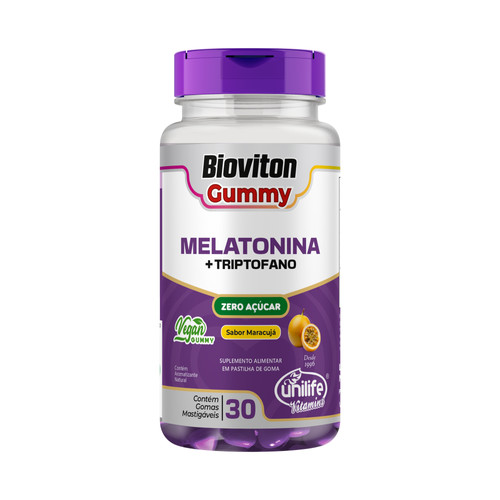 Melatonina + Triptofano Bioviton 30 gomas - Sabor maracujá | Unilife ...