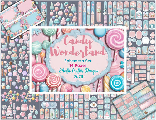 Candy Wonderland Digi Ephemera Set | MisfitCrafterStudio