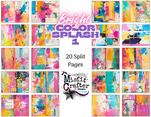 Bright Color Splash 1 Digi-Paper Set | MisfitCrafterStudio