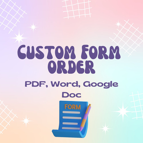 Light Custom form, pdf, google doc, word doc. | MisfitCrafterStudio