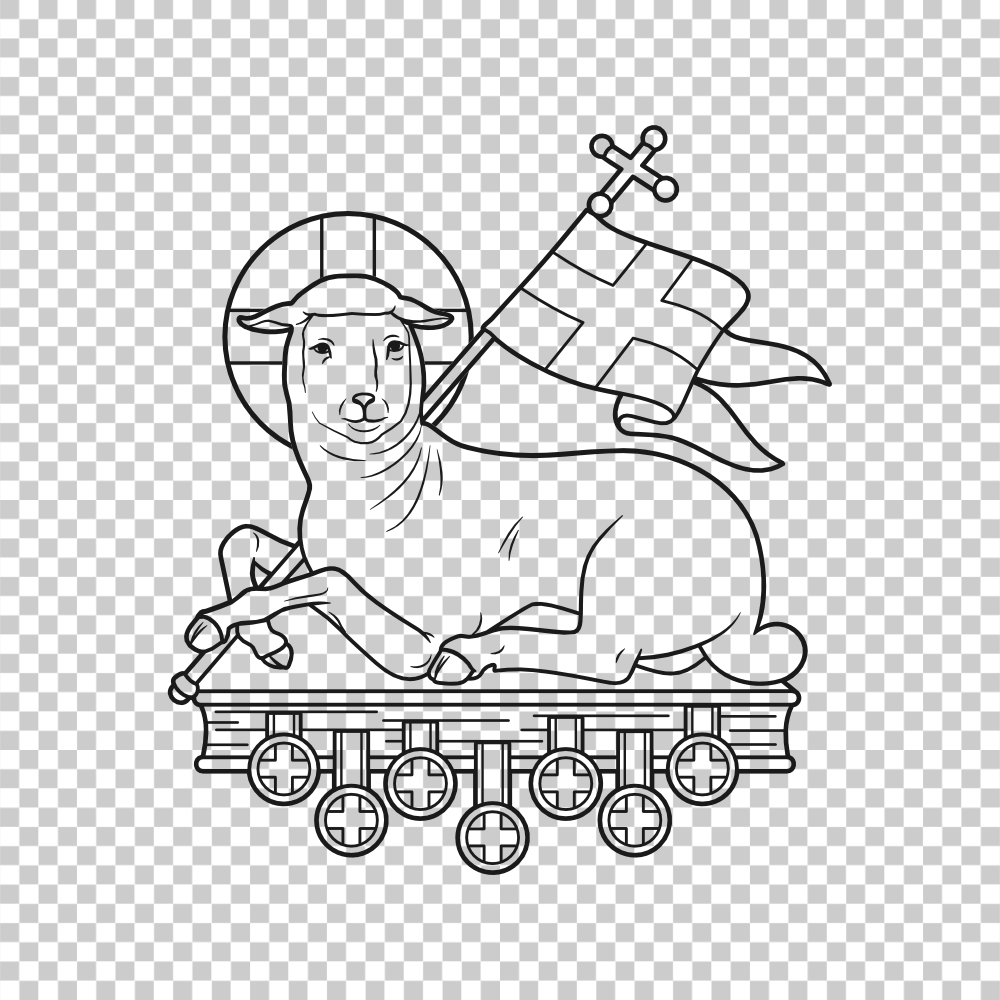Agnus Dei Lamb of God on the Book of Life | Download Free Contour ...