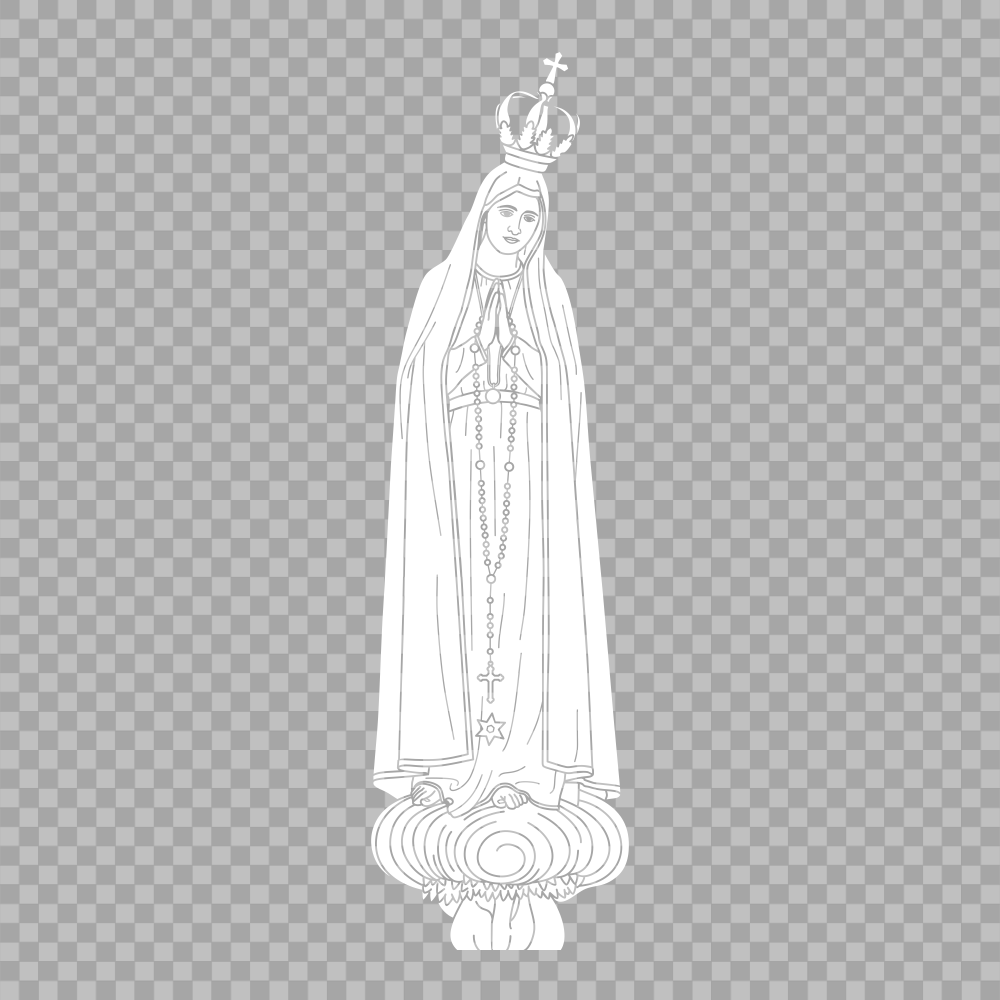 Our Lady of Fatima | Free Download Monochrome Illustration with no ...
