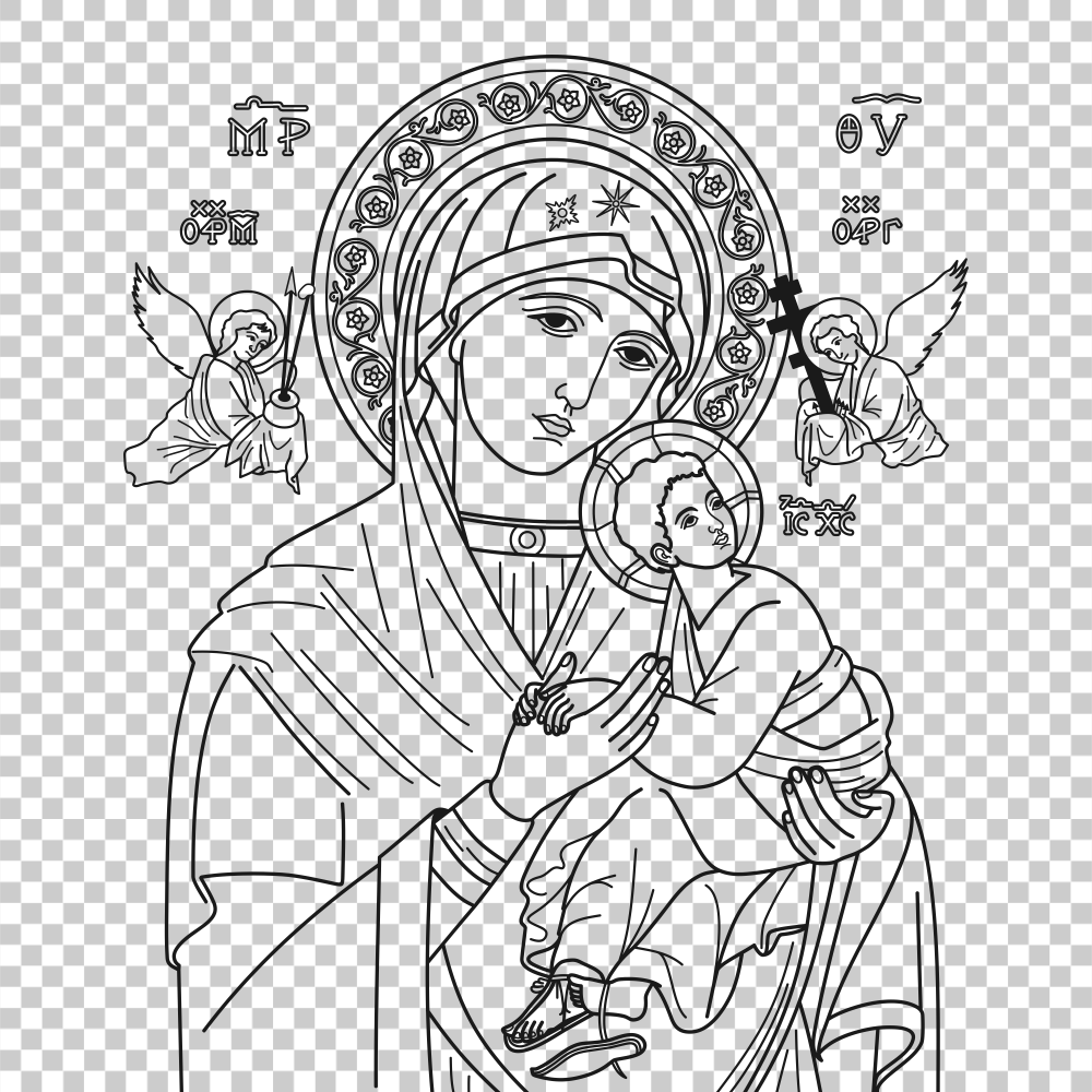 Nossa Senhora do Perpétuo Socorro | Download Grátis Ilustração Contorno ...