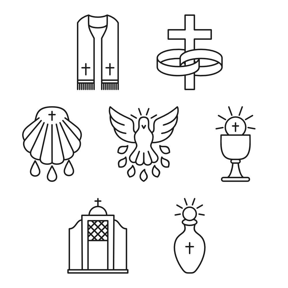 Icons Seven Sacraments of the Catholic Church | Free Download ...