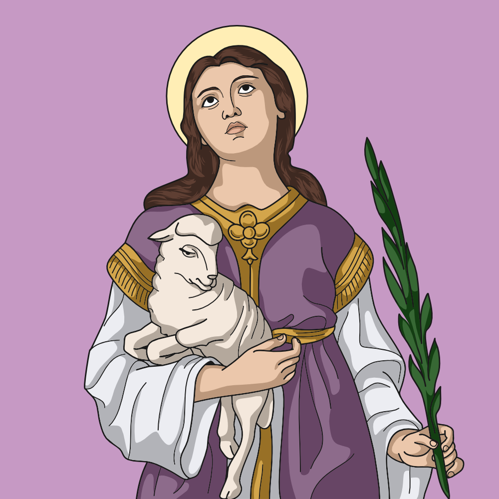 Santa Inés de Roma | Descargar Vector de color en EPS