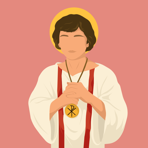 São Tarcísio de Roma Ilustração Vetorial Colorida Minimalista | Loja de ...