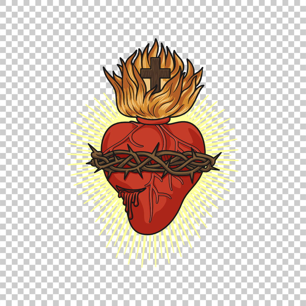 Sacred Heart of Jesus Christ | Free Download Colorful Illustration ...