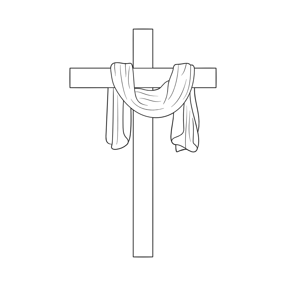 Holy Cross of Jesus Christ with Mantle | Free Download Monochrome ...