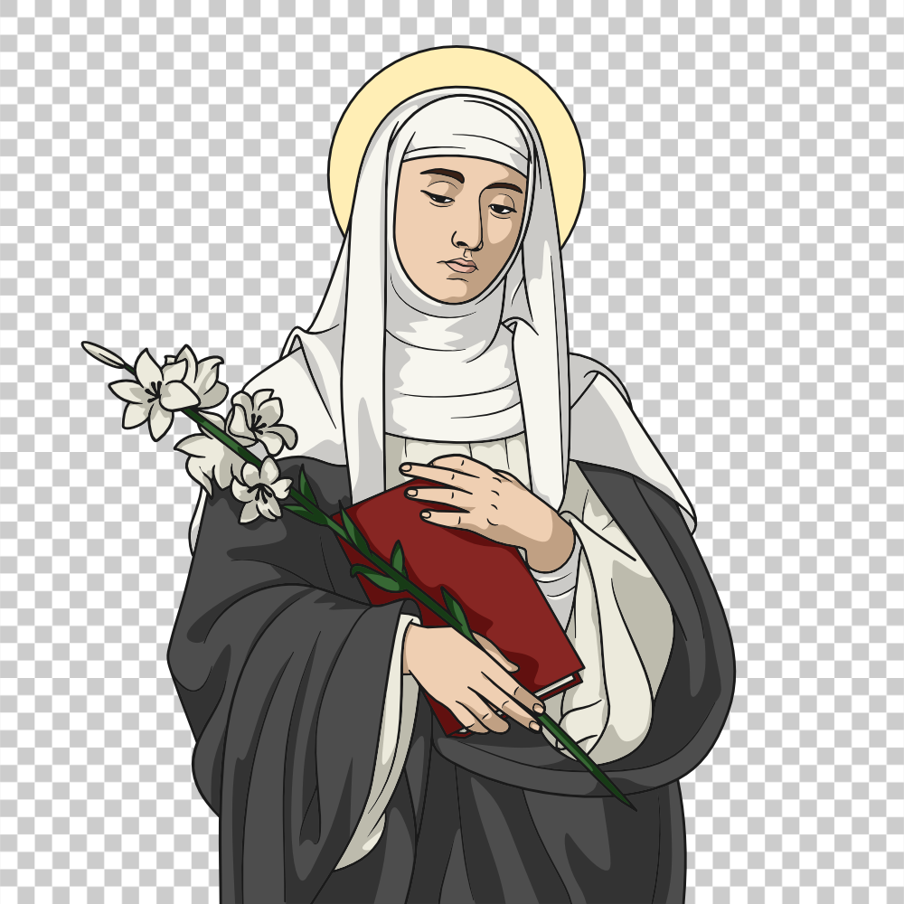Saint Catherine of Siena | Free Download Colored Illustration without ...