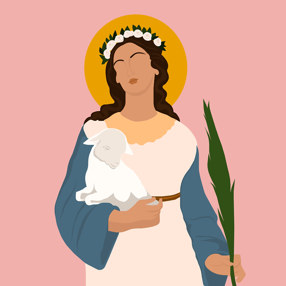 Santa Inés o Inés de Roma Ilustración minimalista | Descargar Vector ...