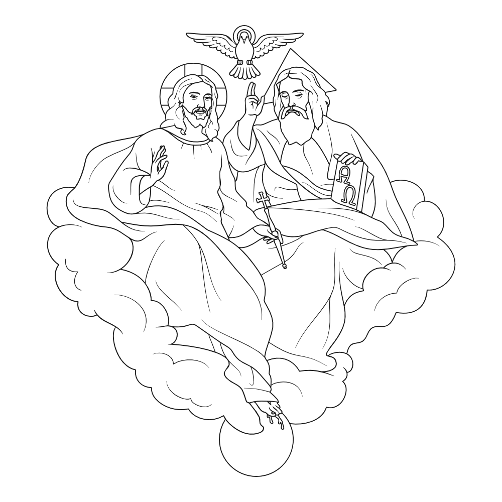 Holy Trinity | Free Download Monochrome Outline Vector in EPS