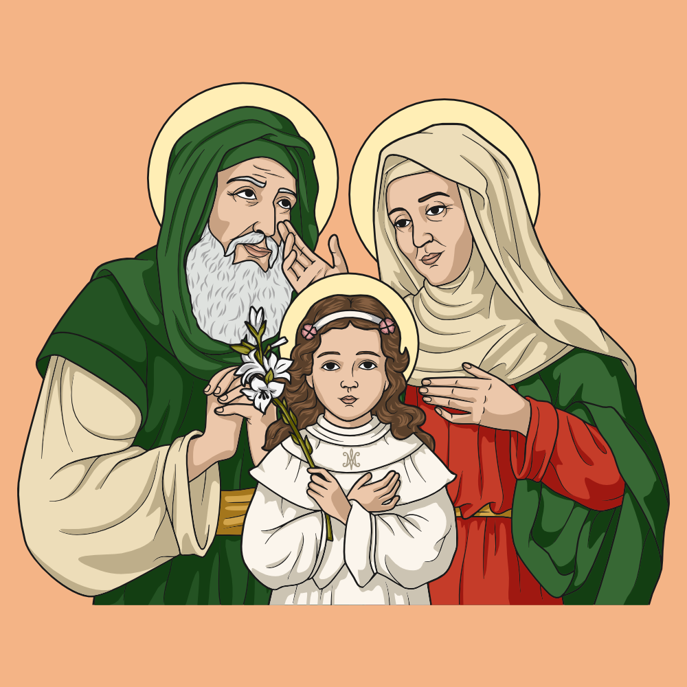 Saint Anne and Saint Joachim with the Virgin Mary | Download Colored ...