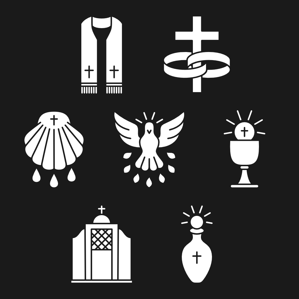 Icons Seven Sacraments of the Catholic Church | Free Download ...