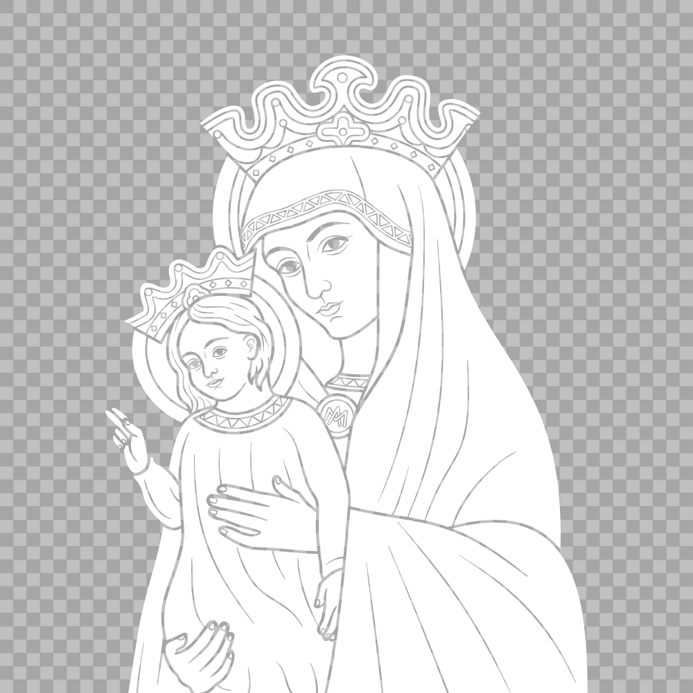 mary holding baby jesus coloring page