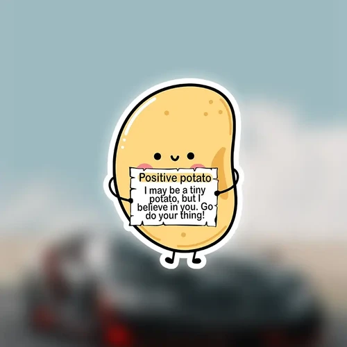 Positive Potato vinyl sticker | Orange Elephants CM