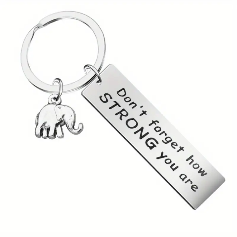 Never Forget How Strong You Are Elephant Keychain | Orange Elephants CM