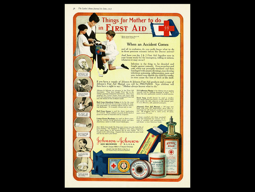 1917 Johnson & Johnson First Aid Products Original Magazine Ad ...