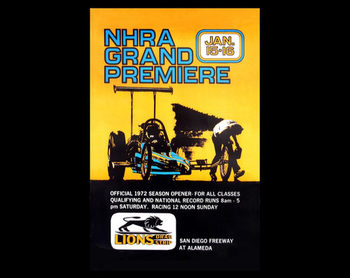 1972 NHRA Grand Premier Vintage Drag Racing Poster Print | FlashbacksUSA