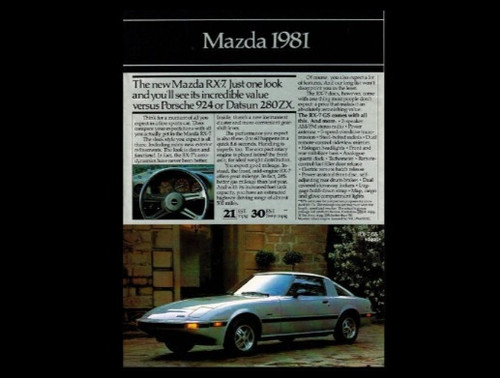 1981 Mazda RX7 Original Magazine Ad | FlashbacksUSA