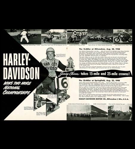 1948 Harley Davidson Motorcycle Racing Original Magazine Ad | FlashbacksUSA
