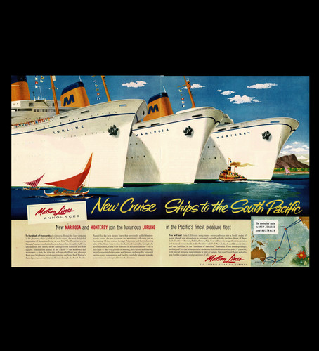 1956 South Pacific Matson Steamship Lines Travel & Tourism Ad ...