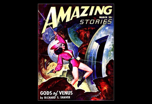 1940s Amazing Stories Science Fiction Pulp Magazine Cover Poster Print