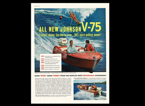 1960 Johnson Outboard Motors Original Magazine Ad | FlashbacksUSA