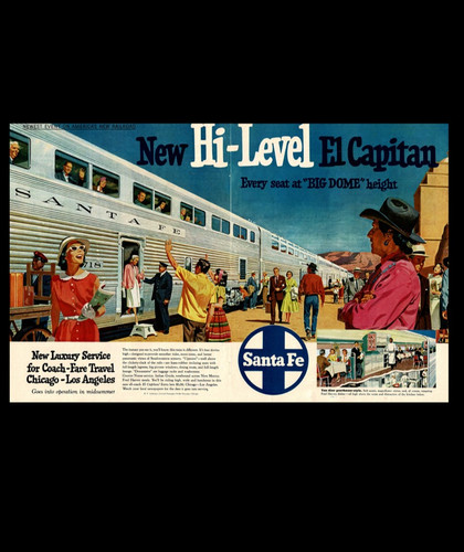 1951 Santa Fe Railroad Luxury Coaches Original Magazine Ad | FlashbacksUSA