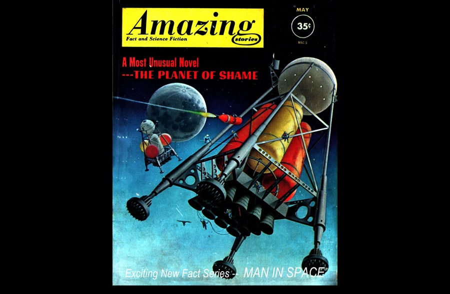 1940s Amazing Stories Science Fiction Pulp Magazine Cover Poster Print