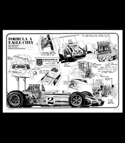 1969 Dan Gurney AAR Eagle Chevrolet Original Magazine Cutaway ...