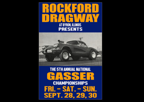 1960's Rockford Dragway Drag Strip Vintage Drag Racing Poster Print ...