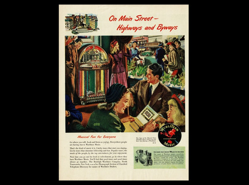 1948 Wurlitzer Jukebox Original Magazine Ad | FlashbacksUSA