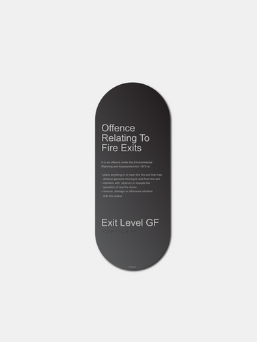 Fire Exit {all levels} and Offence Capsule – Tactile & Braille | Made ...