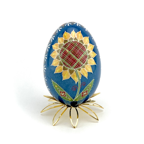 P310U - Pysanka - MADE TO ORDER -Sunflower #1 - Jumbo TurkeyEggshell ...