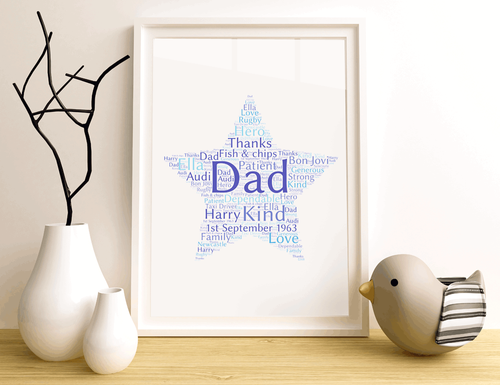 Personalised Word Cloud Art Print - Star Shape